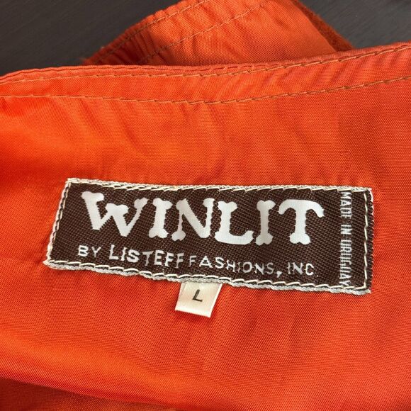 Winlit | Jackets & Coats | Vintage Leather Vest Womens Large Orange ...